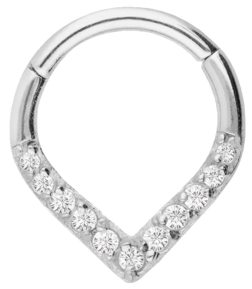 Piercing Smooth Segment Ring Clicker Tropfen mit Steine