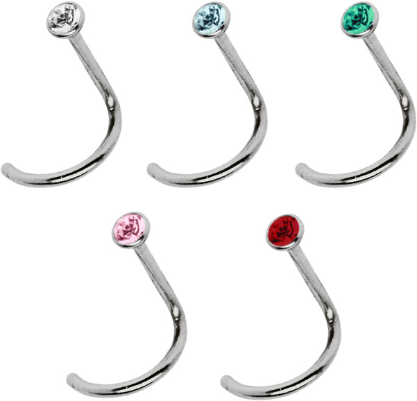 Piercing Titan Set mit 5 Nasenstecker
